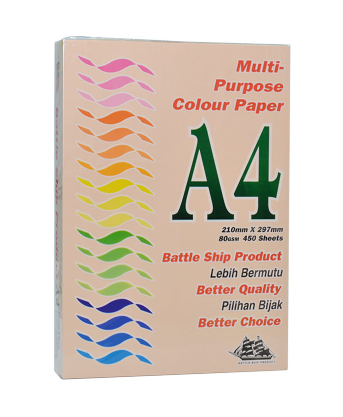 A4 COLOUR SIMILI (80GSM) PEACH [L107 / 144] / Colour Paper